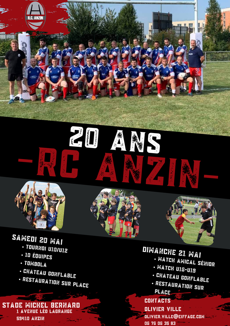 anzin.fr - 20 ans du Rugby club d'Anzin